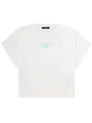 Balmain Cropped T-shirt With Logo - White