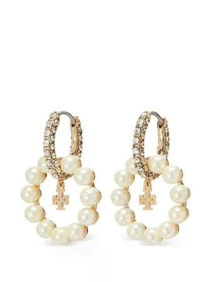 Tory Burch Moondance Pearl Hoop Earrings