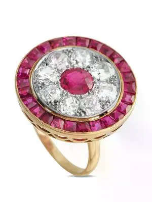 LB EXCLUSIVE Diamond And Ruby Cocktail Ring - Gold