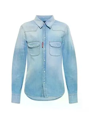 Dsquared2 Western Pocket Cotton Shirt - Blue