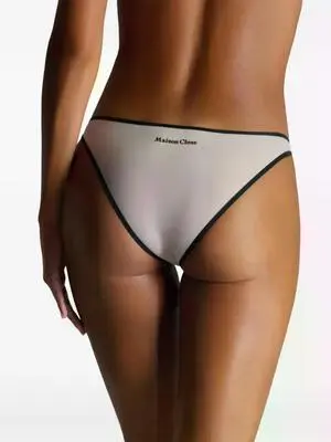 MAISON CLOSE La Parisienne Contrasting-trim Briefs - Neutrals
