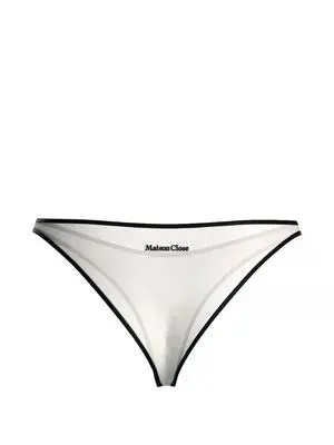 MAISON CLOSE La Parisienne Contrasting-trim Briefs - Neutrals