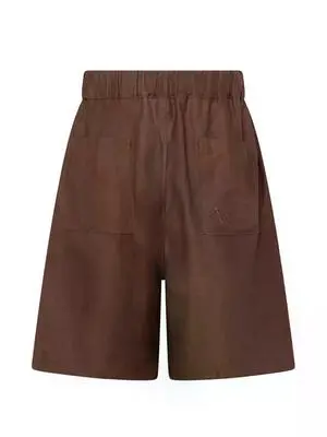 LANEUS Elasticated-waistband Shorts - Brown