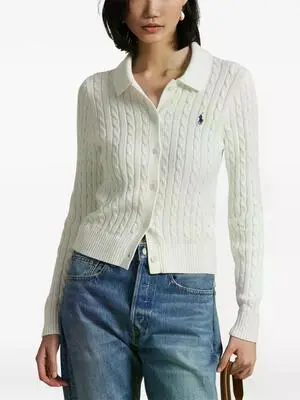 Polo Ralph Lauren Cable-knit Collared Cardigan - White