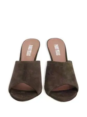 Paris Texas Nina Sculpted-heel Suede Sandals - Brown
