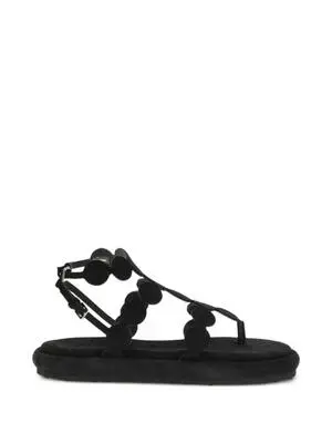 Pierre Hardy Geometric Cage Suede Sandals - Black