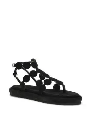 Pierre Hardy Geometric Cage Suede Sandals - Black