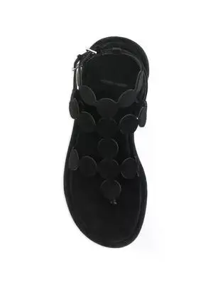 Pierre Hardy Geometric Cage Suede Sandals - Black