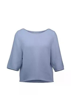 ALLUDE Boatneck Knitted Sweater - Blue