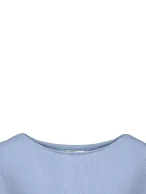 ALLUDE Boatneck Knitted Sweater - Blue