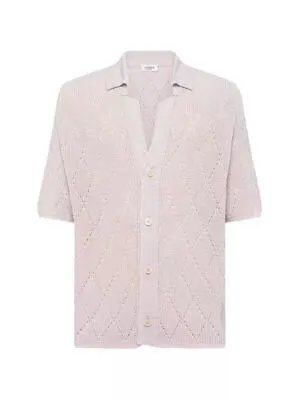 LANEUS Diamond-pattern Knit Cardigan