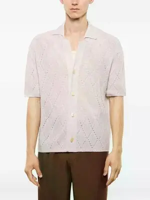 LANEUS Diamond-pattern Knit Cardigan