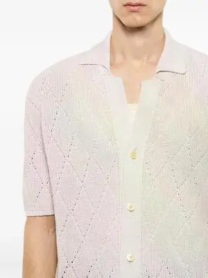 LANEUS Diamond-pattern Knit Cardigan