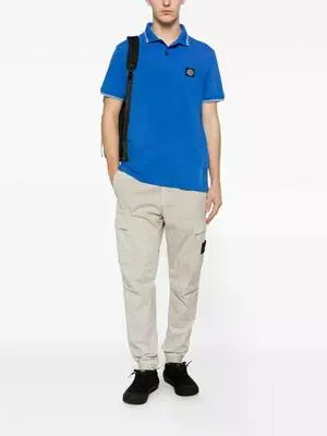 Stone Island 2200010 Organic Cotton Piqué With Stretch Polo - Blue
