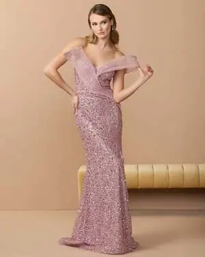 Glamorous off the shoulder evening dresses