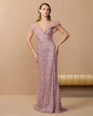 MAC DUGGAL COLLECTION Embellished Strapless Gown With Drape