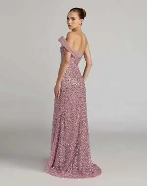 MAC DUGGAL COLLECTION Embellished Strapless Gown With Drape