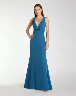 Mac Duggal V Neck Evening Dresses