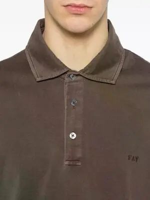 FAY Buttoned Polo Shirt - Brown