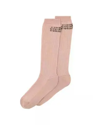 MAISON MARGIELA Logo-detail Socks - Pink