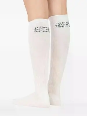 MAISON MARGIELA Ribbed Logo Socks