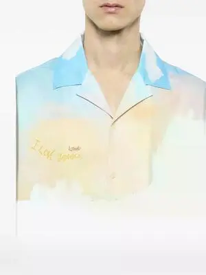 LANEUS Graphic-print Short-sleeve Shirt - Green