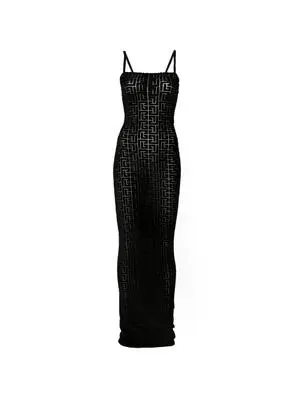 Balmain Monogram-pattern Maxi Dress