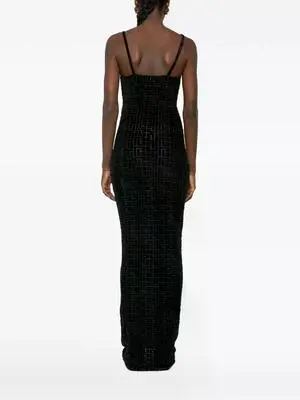 Balmain Monogram-pattern Maxi Dress