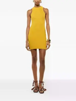 LANEUS Sleeveless Knitted Dress - Yellow