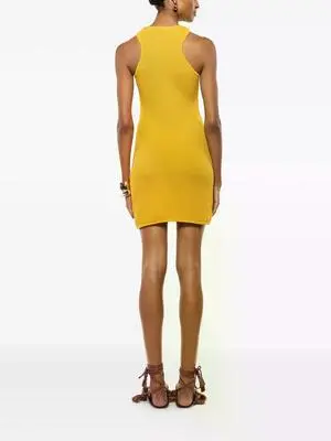 LANEUS Sleeveless Knitted Dress - Yellow