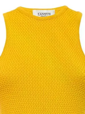 LANEUS Sleeveless Knitted Dress - Yellow