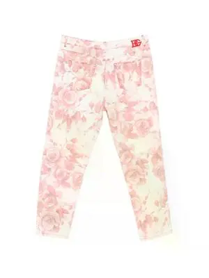 BLUGIRL Floral-print Five-pocket Jeans