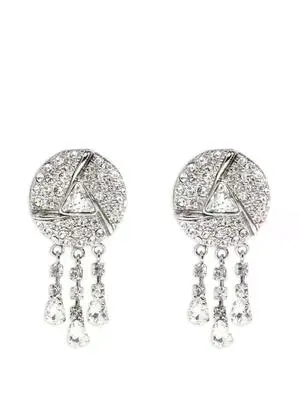 Alessandra Rich Stone Embellished Drop Earrings - Silver