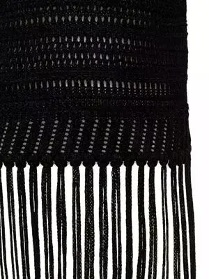 LANEUS Fringed Knitted Top