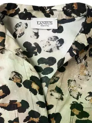 LANEUS Leopard-print Patch-pocket Shirt