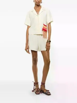 LANEUS Fringed-pocket Shirt - Neutrals