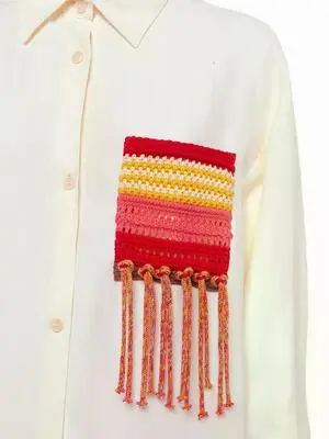 LANEUS Fringed-pocket Shirt