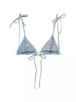 DIESEL Triangle Bikini Top With Tie Detail - Blue