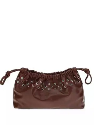 Pierre Hardy Leather Clutch With Metal Eyelets - Red