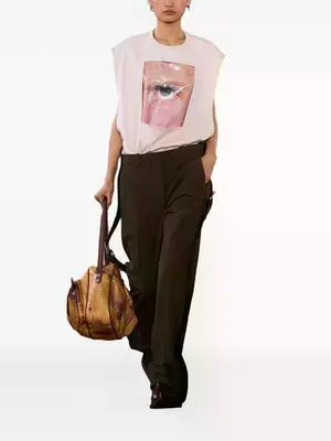 Acne Studios Logo-print Sleeveless T-shirt - Neutrals
