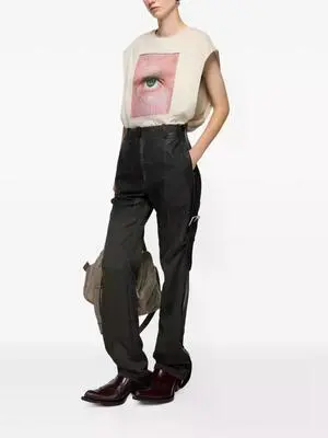 Acne Studios Logo-print Sleeveless T-shirt - Neutrals