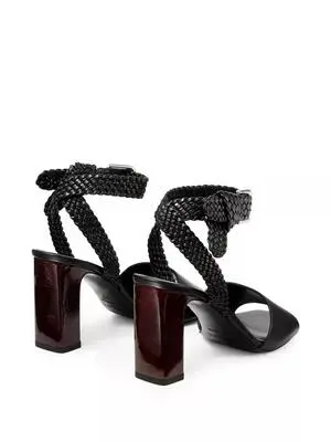 JIMMY CHOO Rori 85 Braided Buckled Sandals - Black
