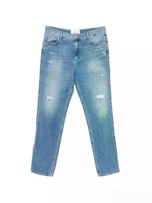 BLUGIRL Distressed Five-pocket Jeans