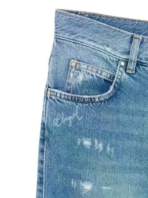 BLUGIRL Distressed Five-pocket Jeans