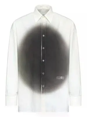 MAISON MARGIELA Blurred-print Long-sleeve Shirt - White