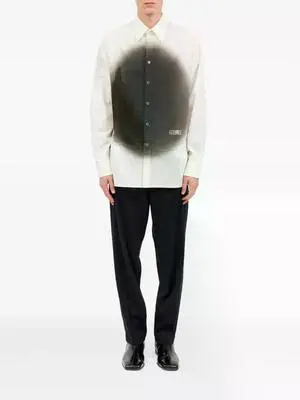 MAISON MARGIELA Blurred-print Long-sleeve Shirt - White