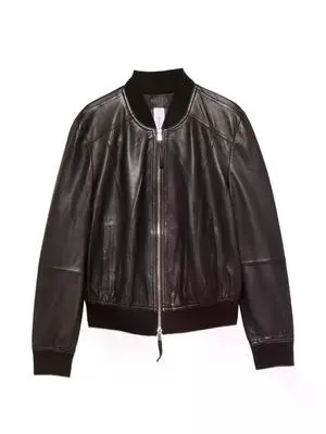 BULLY Panelled Lambskin Jacket - Brown