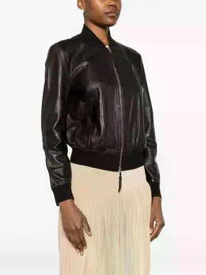 BULLY Panelled Lambskin Jacket - Brown
