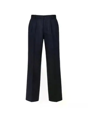 MAISON MARGIELA Pinstripe Pleated Trousers - Blue