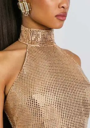 Retrofete Vanya Embellished Gown - Latte